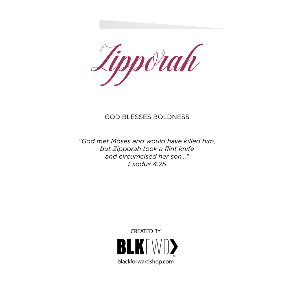 ZIPPORAH - Women of the Bible - Greeting Card – Black Forward